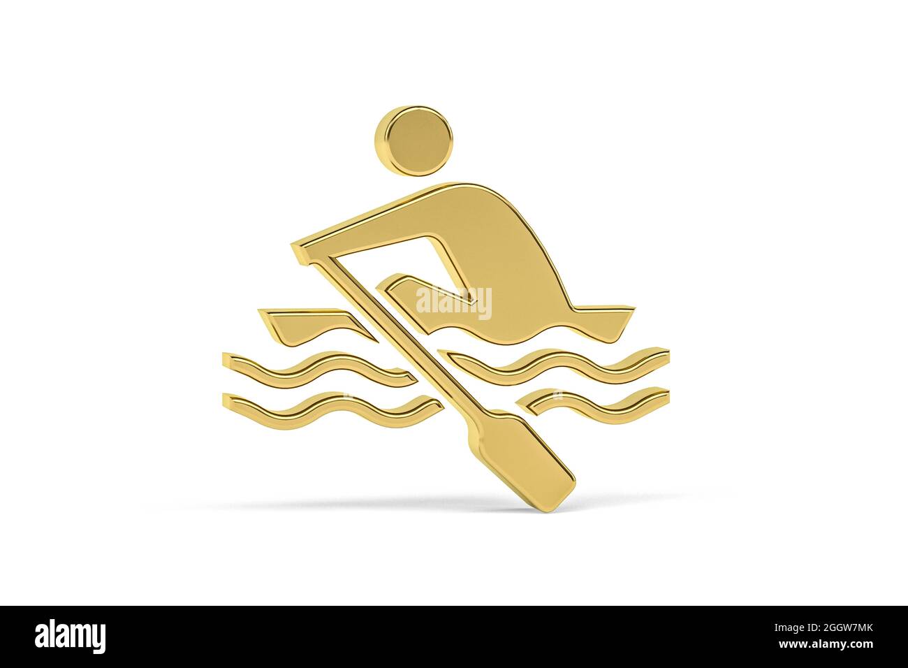Golden 3d rowing icon isolated on white background - 3d render Stock ...
