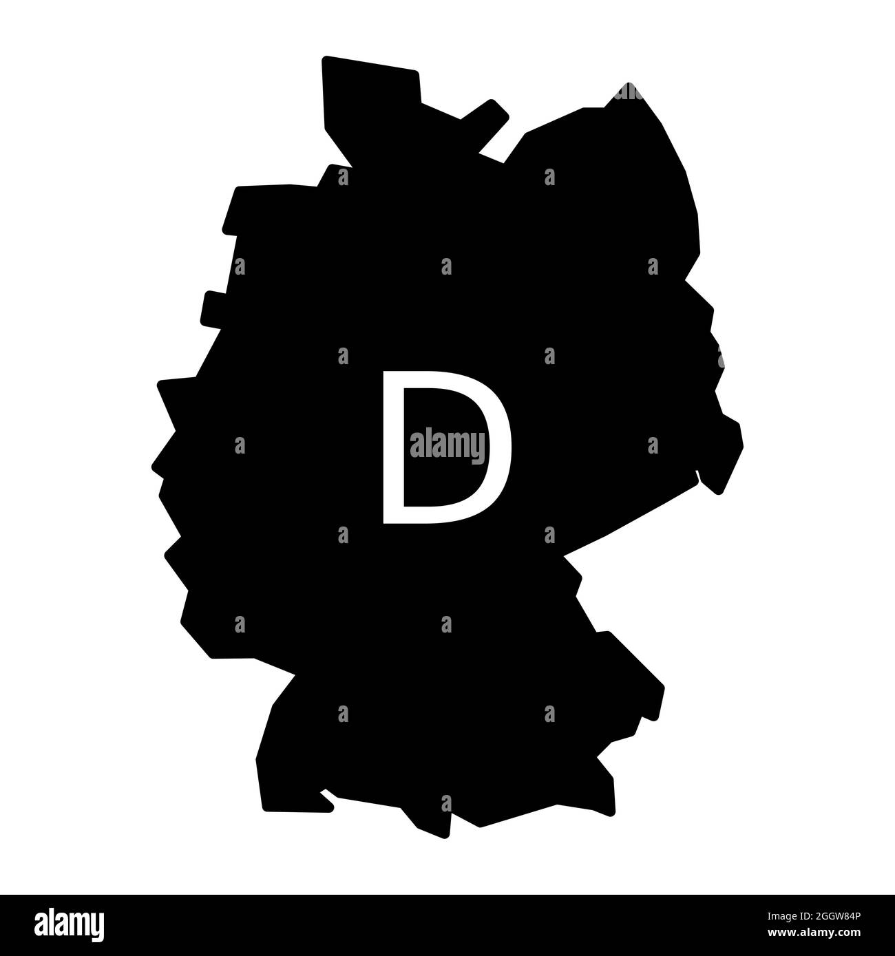 Simple editable black vector germany, german map icon isolated on white ...