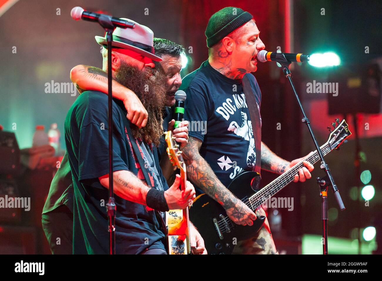 Ken Casey from Dropkick Murphys, singing with Rancid during Boston to ...