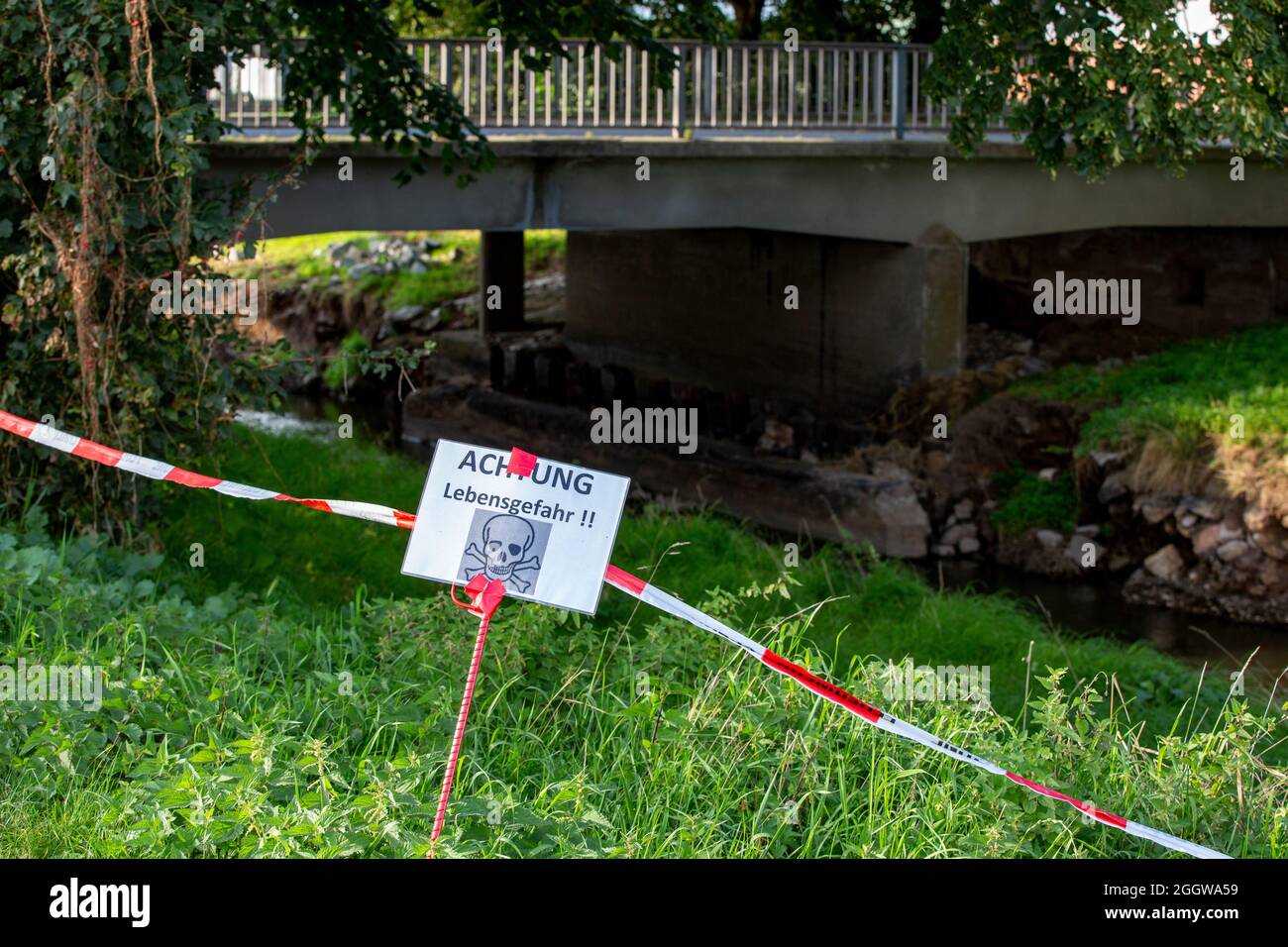 Erftstadt - Blessem, Washed Out Bridge Over The River Erft After The ...