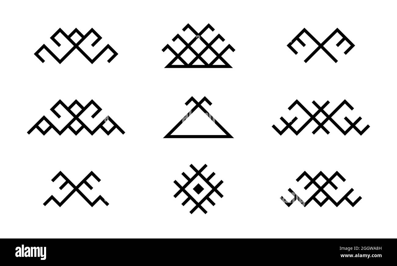 Set of ethnic Baltic Folk traditional symbols Stock Vector Image & Art ...
