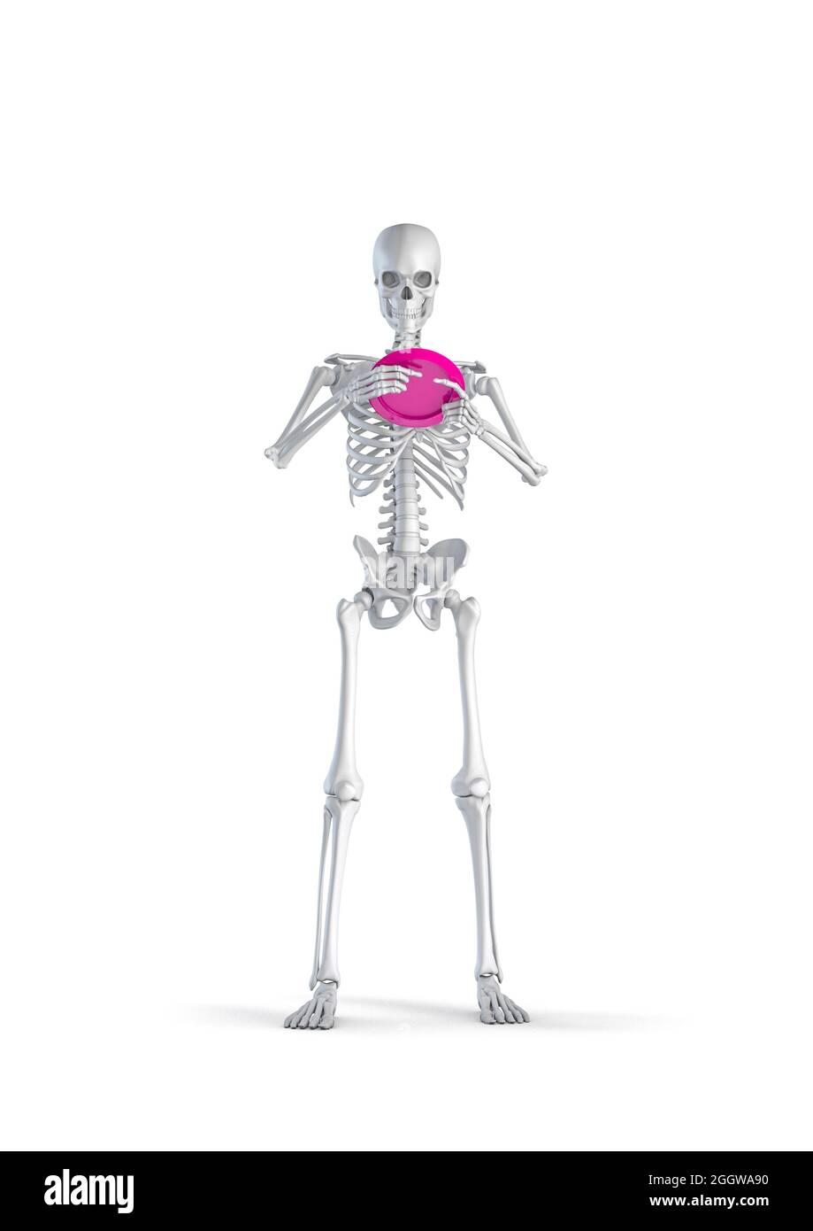 Disc golf skeleton - 3D illustration of male human skeleton figure ...