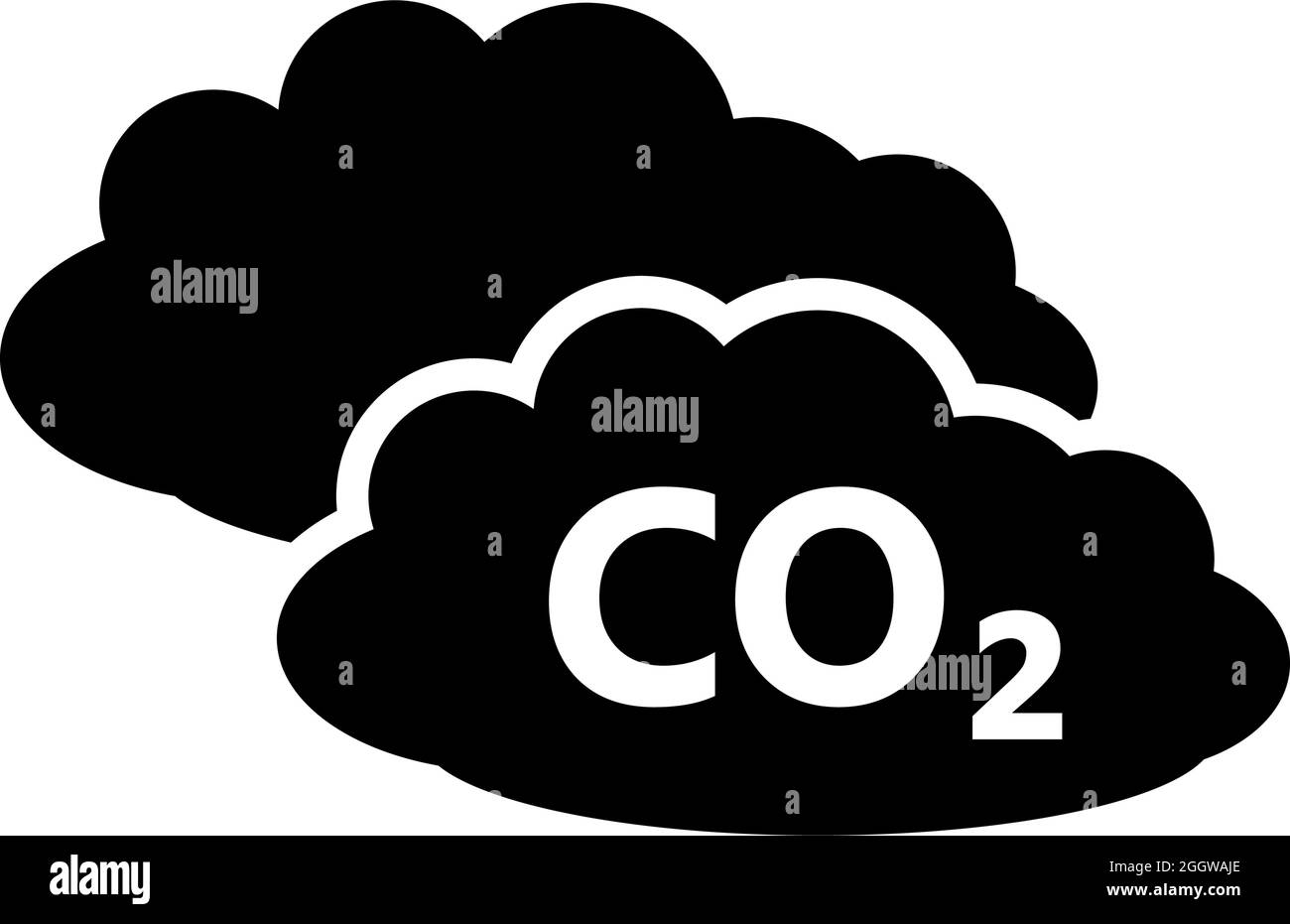 CO 2 Cloud Icon. Black Stencil Design. Vector Illustration Stock Vector ...
