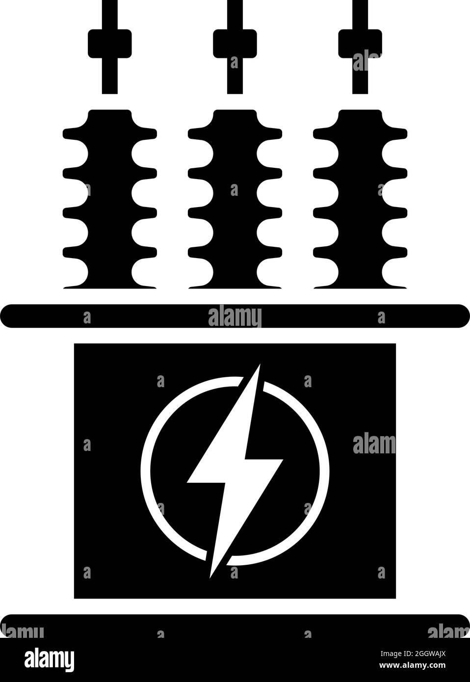 Electric Transformer Icon. Black Stencil Design. Vector Illustration ...