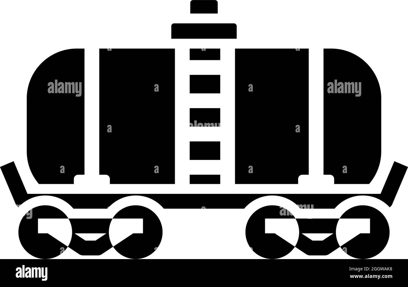 Oil Railway Tank Icon. Black Stencil Design. Vector Illustration Stock ...
