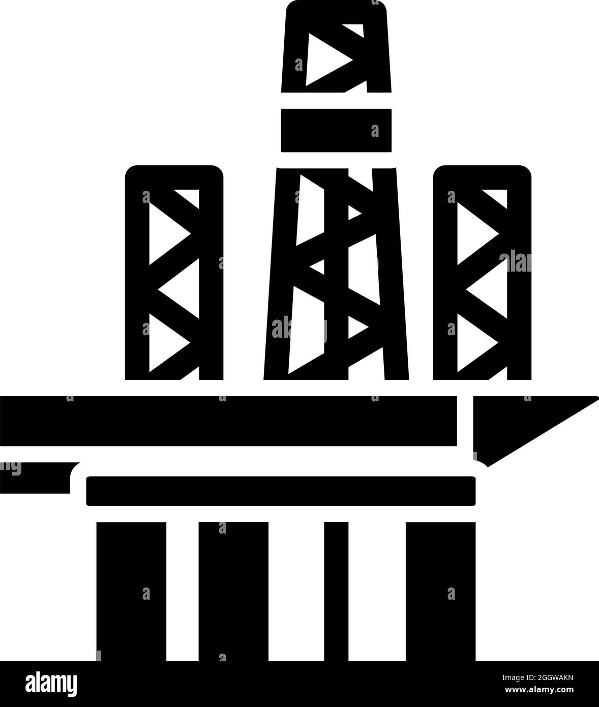 Oil rig sea illustration Black and White Stock Photos & Images - Alamy