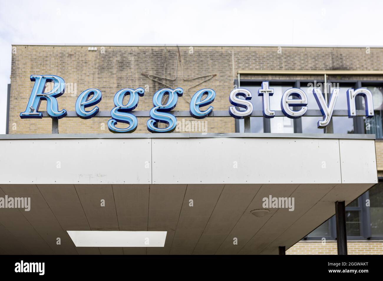 NIJVERDAL, NETHERLANDS - Aug 13, 2021: Name on top of entrance facade ...