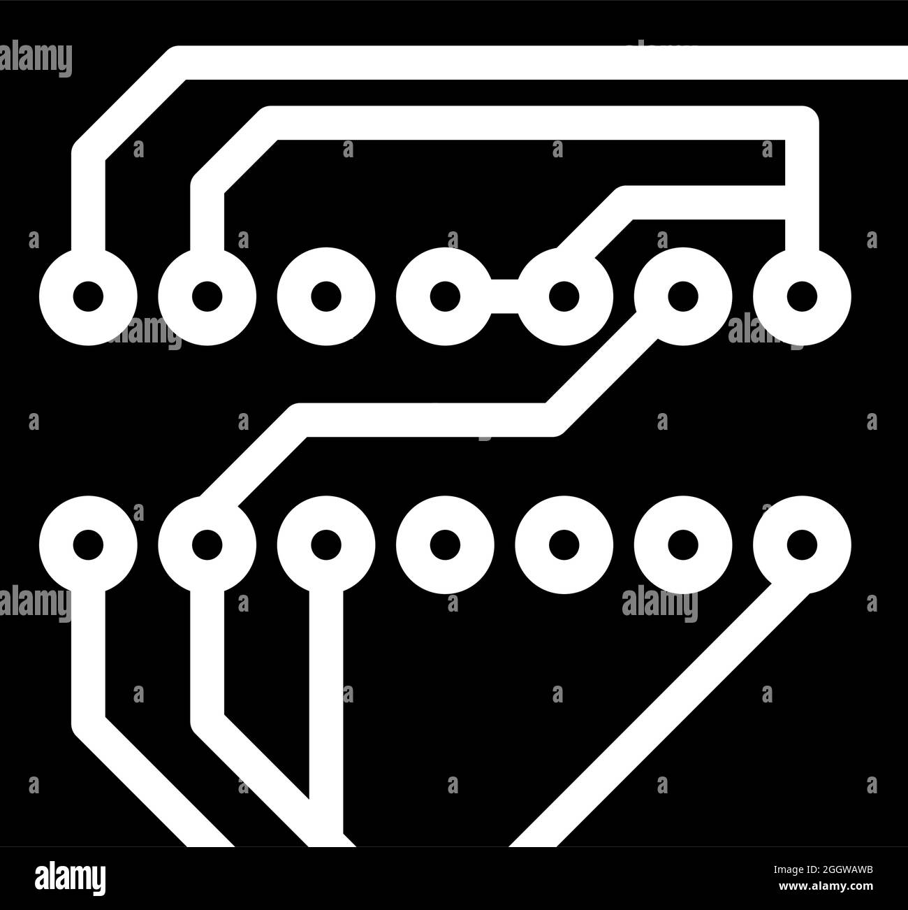 Circuit Board Icon. Black Stencil Design. Vector Illustration Stock ...