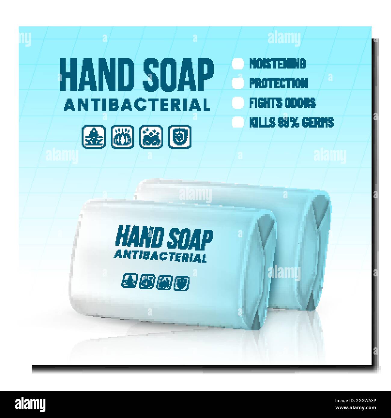 Antibacterial Hand Soap Promotional Poster Vector Stock Vector Image ...