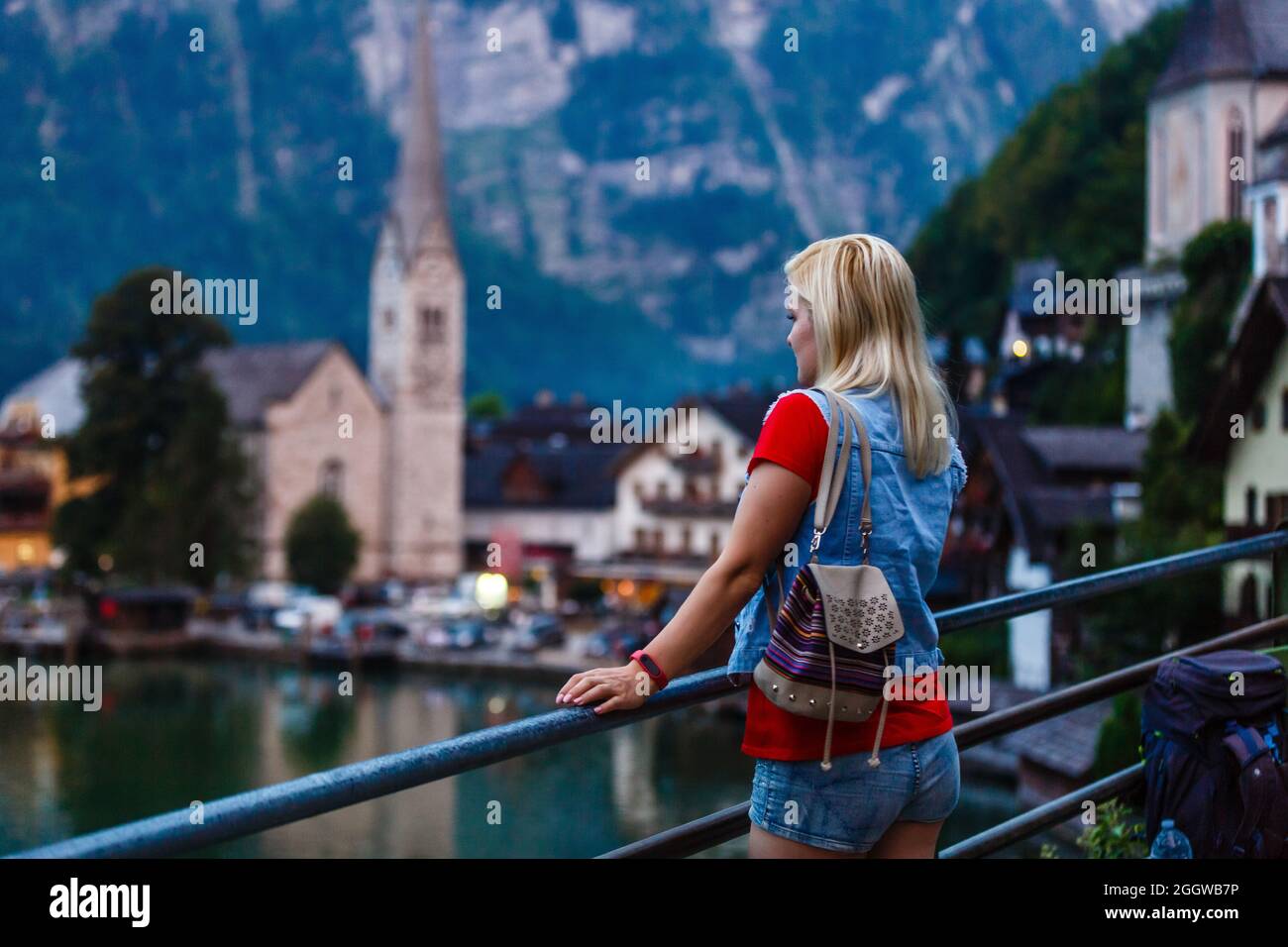 Beautiful view point of Hallstatt heritage village summer in Austria Stock Photo - Alamy