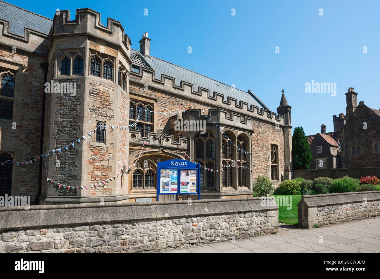 Wells Cathedral Music School, view of the medieval 15th century ...