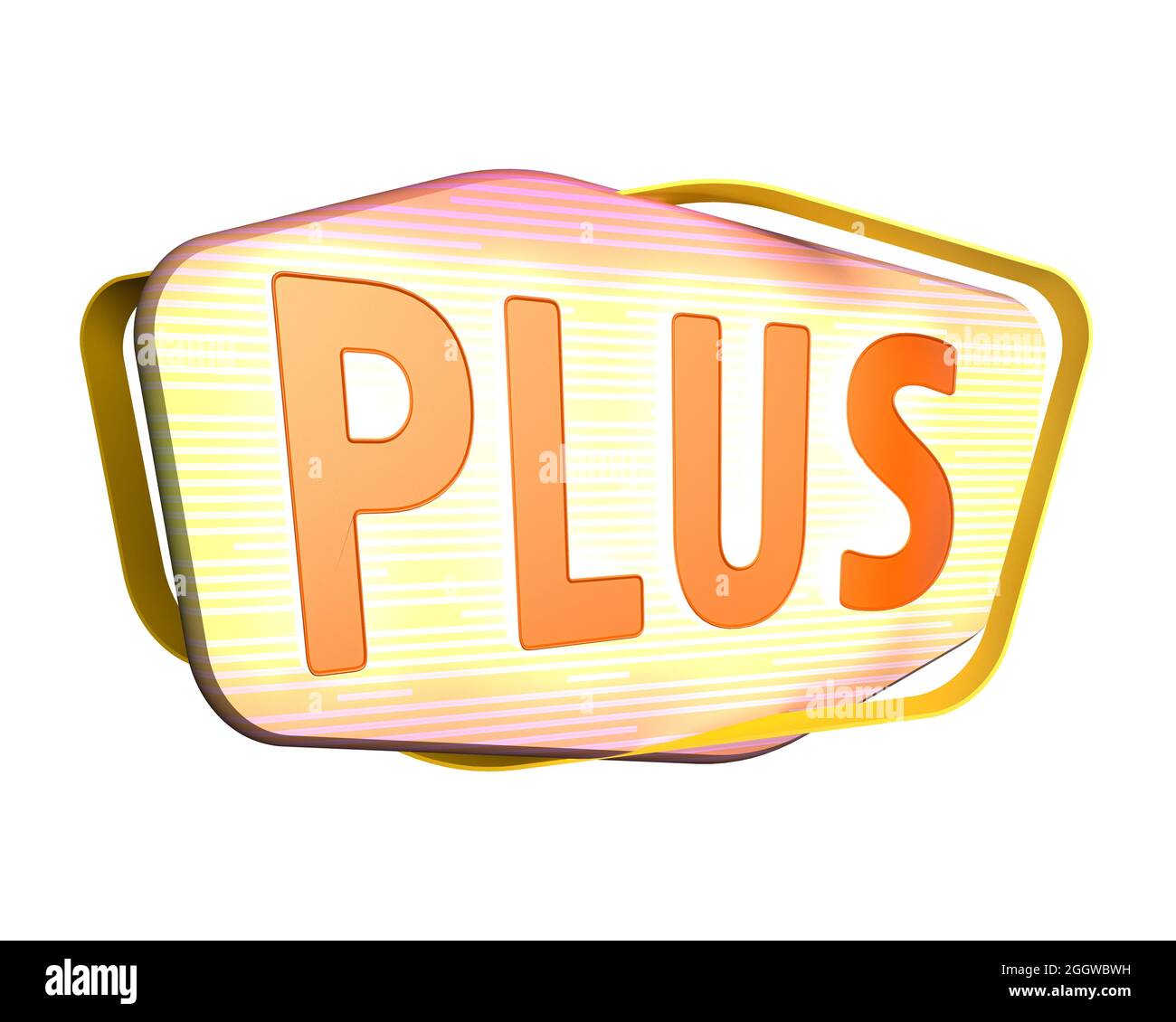 badge with the word plus isolated on white. 3d rendering Stock Photo ...