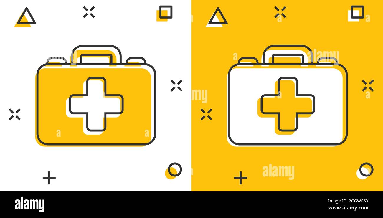 Hospital building icon in comic style. Infirmary vector cartoon ...