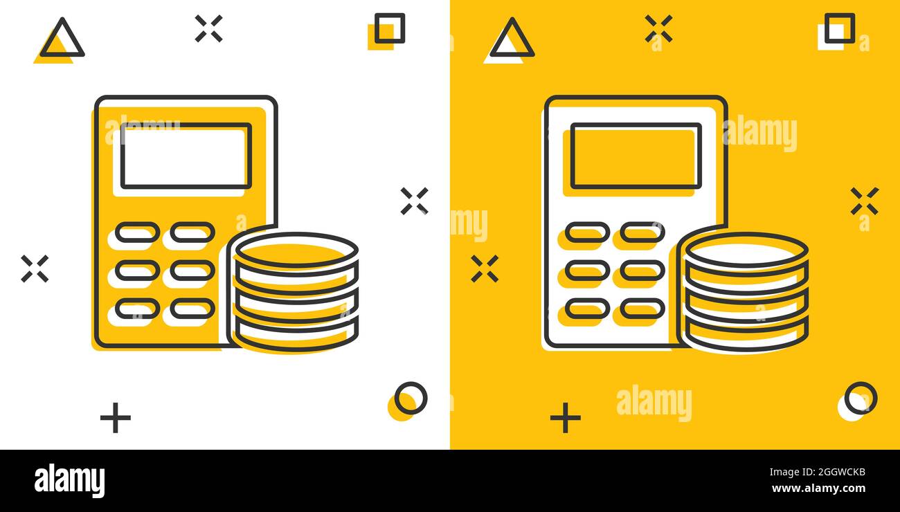Money calculation icon in comic style. Budget banking vector cartoon ...