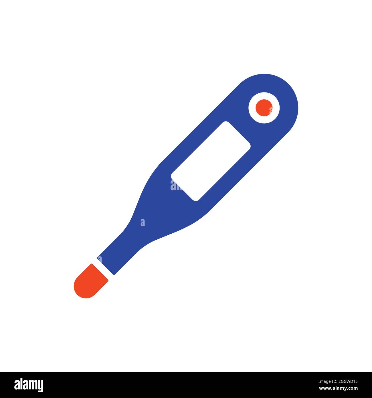 Electronic medical thermometer vector glyph icon. Medicine and medical ...