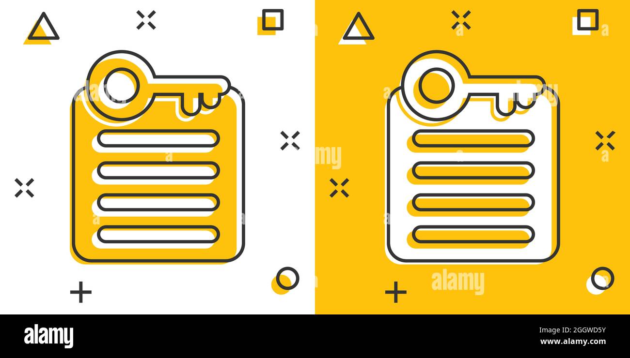 Password account icon in comic style. Keyword cartoon vector ...