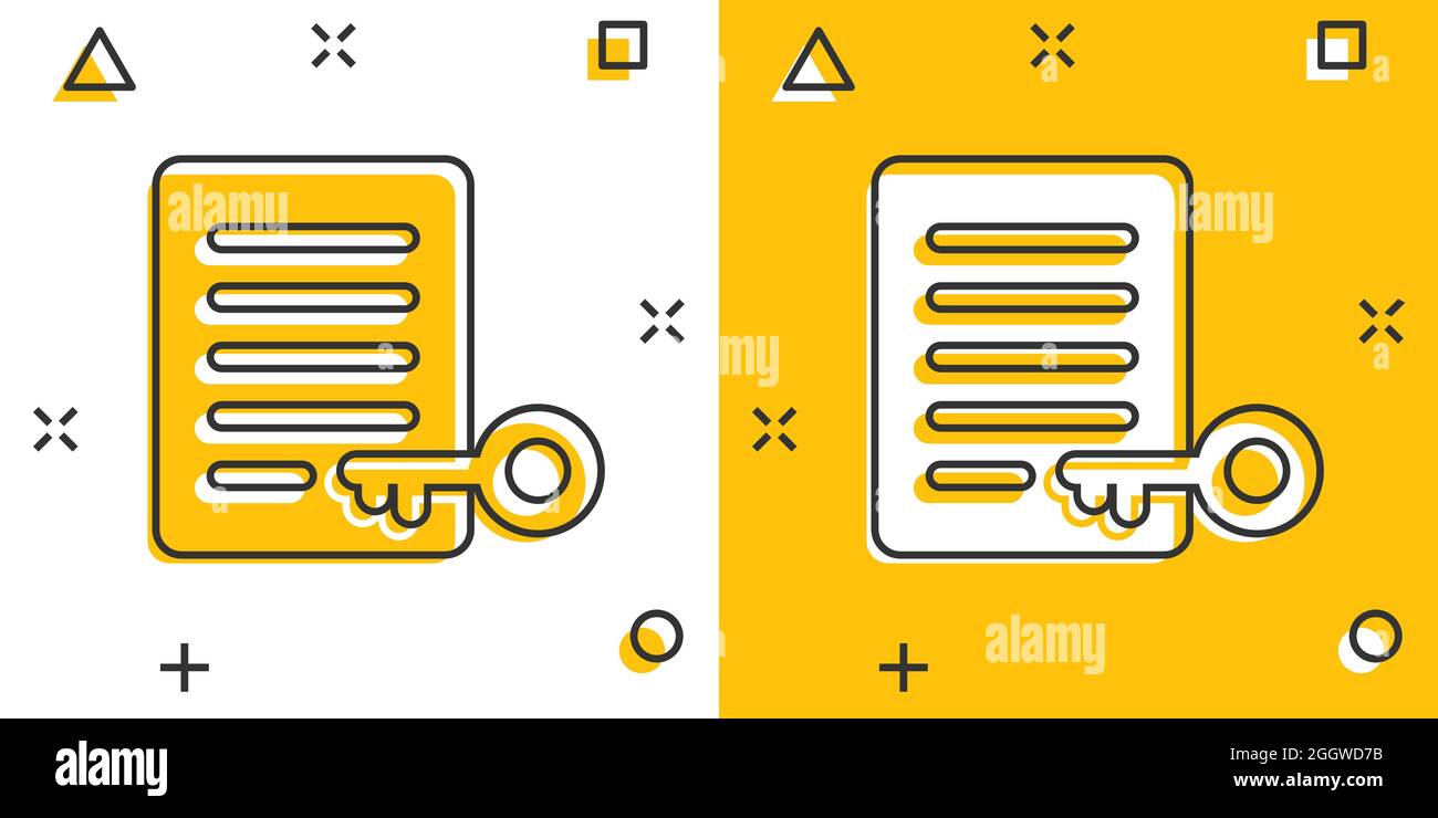 Password account icon in comic style. Keyword cartoon vector ...