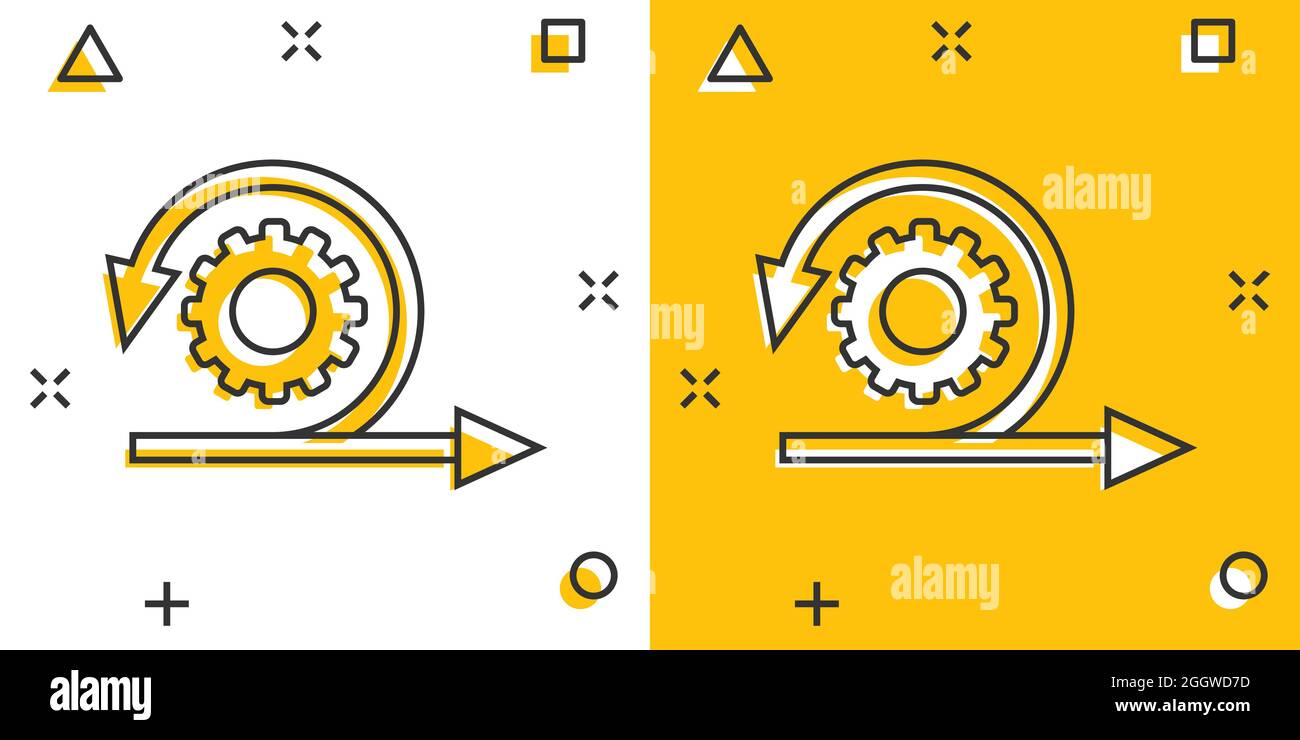Agile icon in comic style. Flexible cartoon vector illustration on ...
