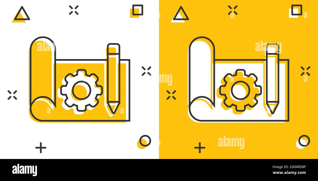 Prototype icon in comic style. Startup cartoon vector illustration on ...