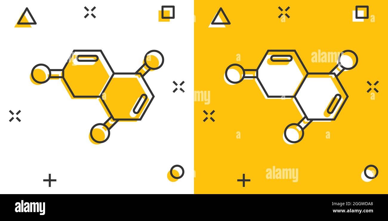 Science icon in comic style. Dna cell cartoon vector illustration on ...