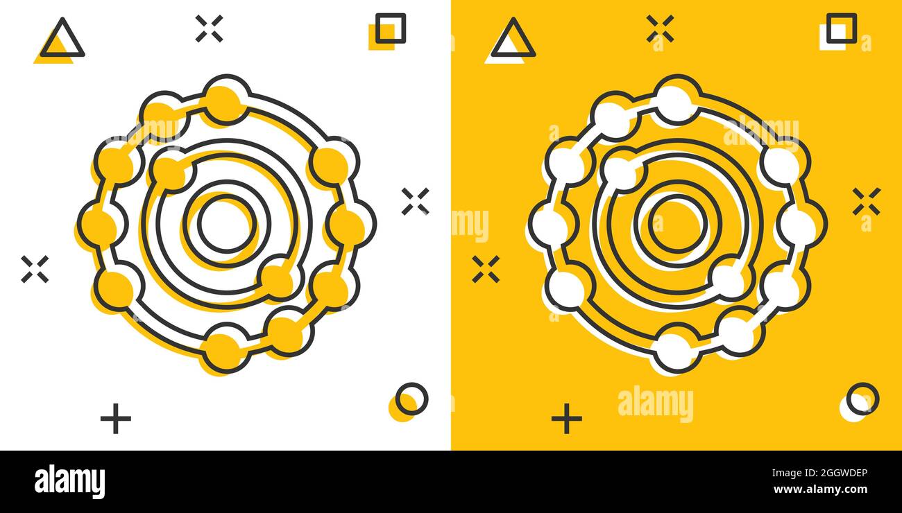 Antioxidant icon in comic style. Molecule cartoon vector illustration ...