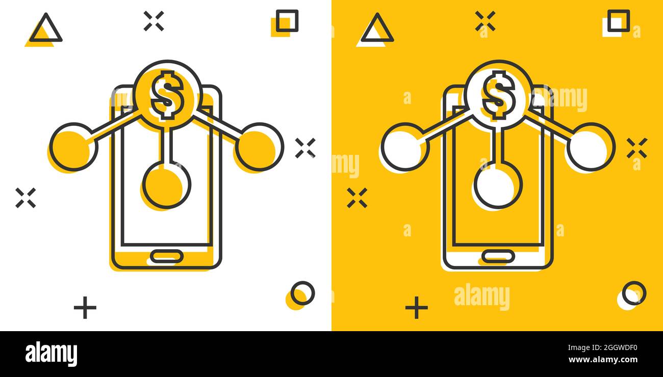 Payment services icon in comic style. Money send cartoon vector ...