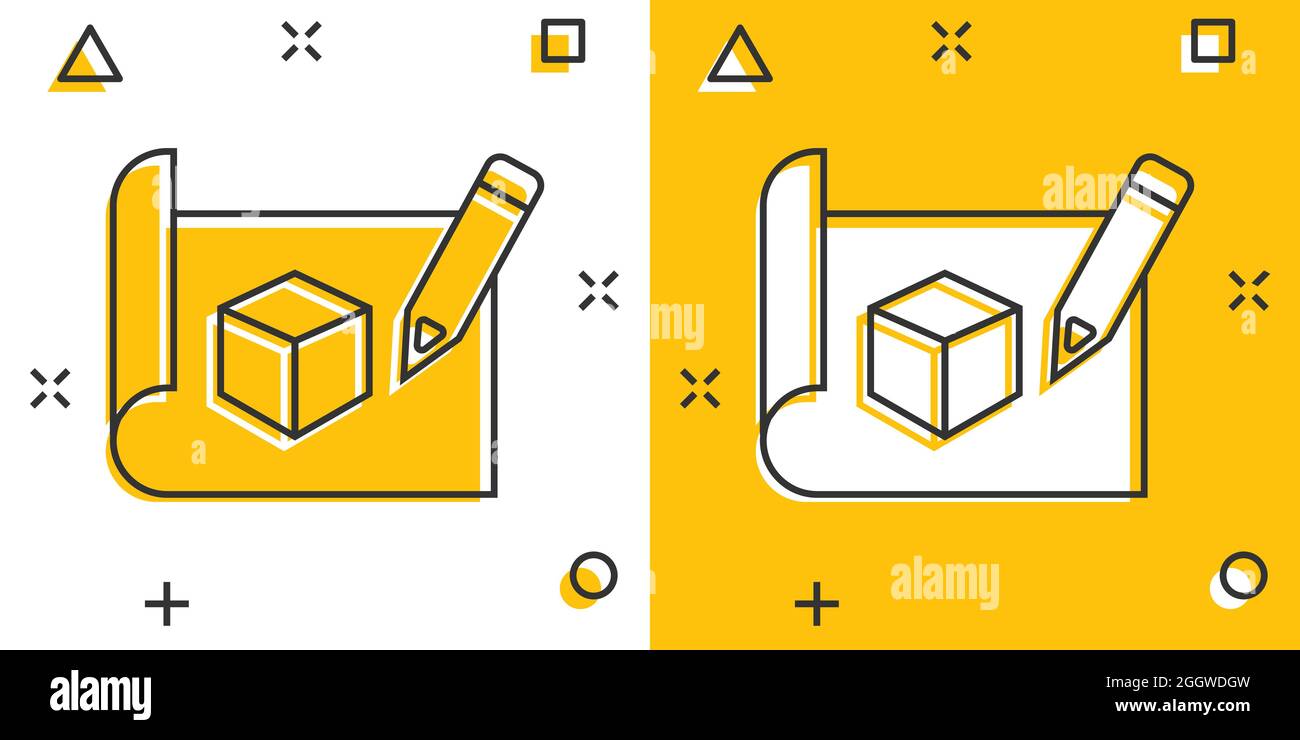 Prototype icon in comic style. Startup cartoon vector illustration on ...