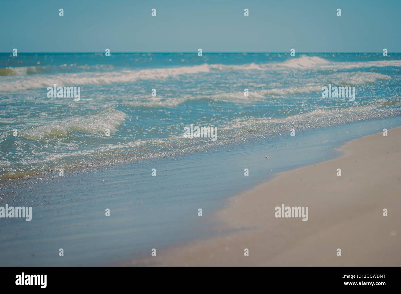 beautiful sea at noon in summer, clear water, sand beach Stock Photo ...