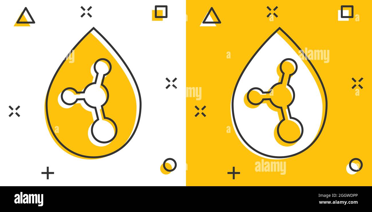 Acid molecule icon in comic style. Dna cartoon vector illustration on ...