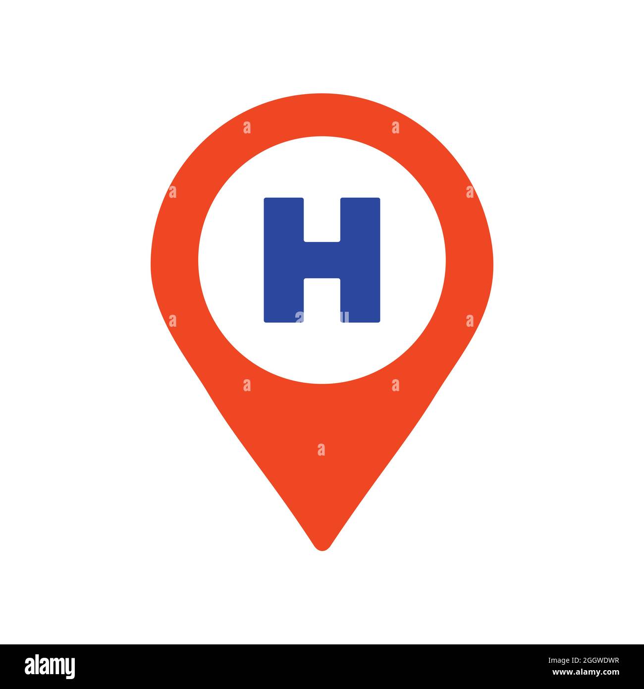 Hospital or heliport pointer vector glyph icon. Medicine and medical ...