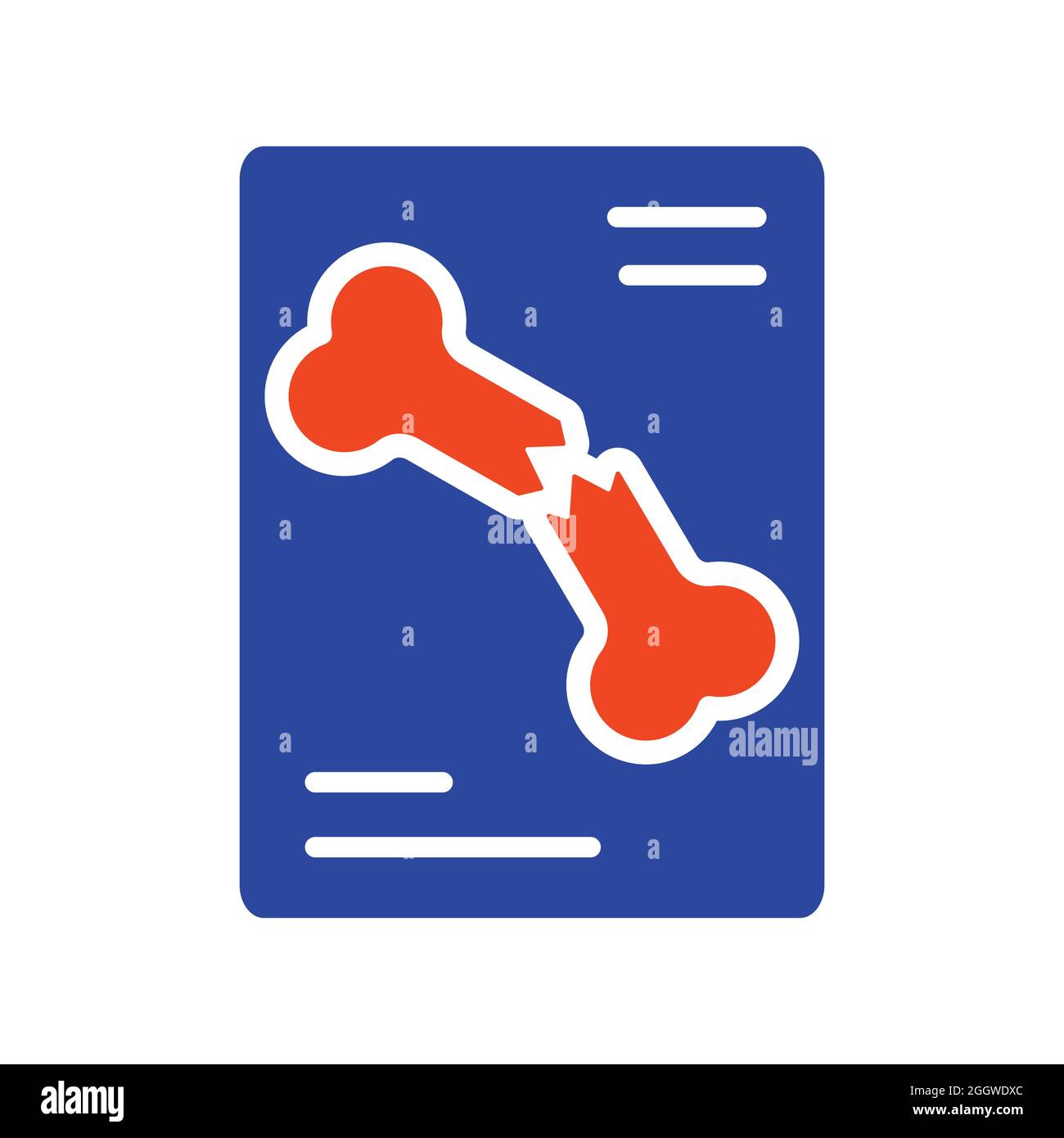Bone fracture X-ray scan vector glyph icon. Medicine and healthcare ...