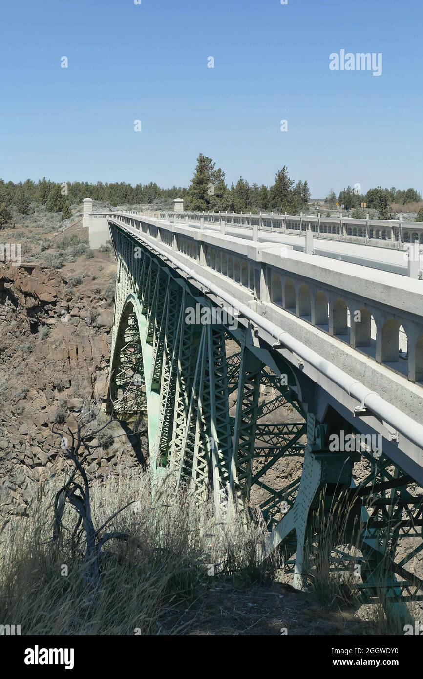 Vertical shot of bridge from Peter Skene Ogden viewpoint near redmond ...