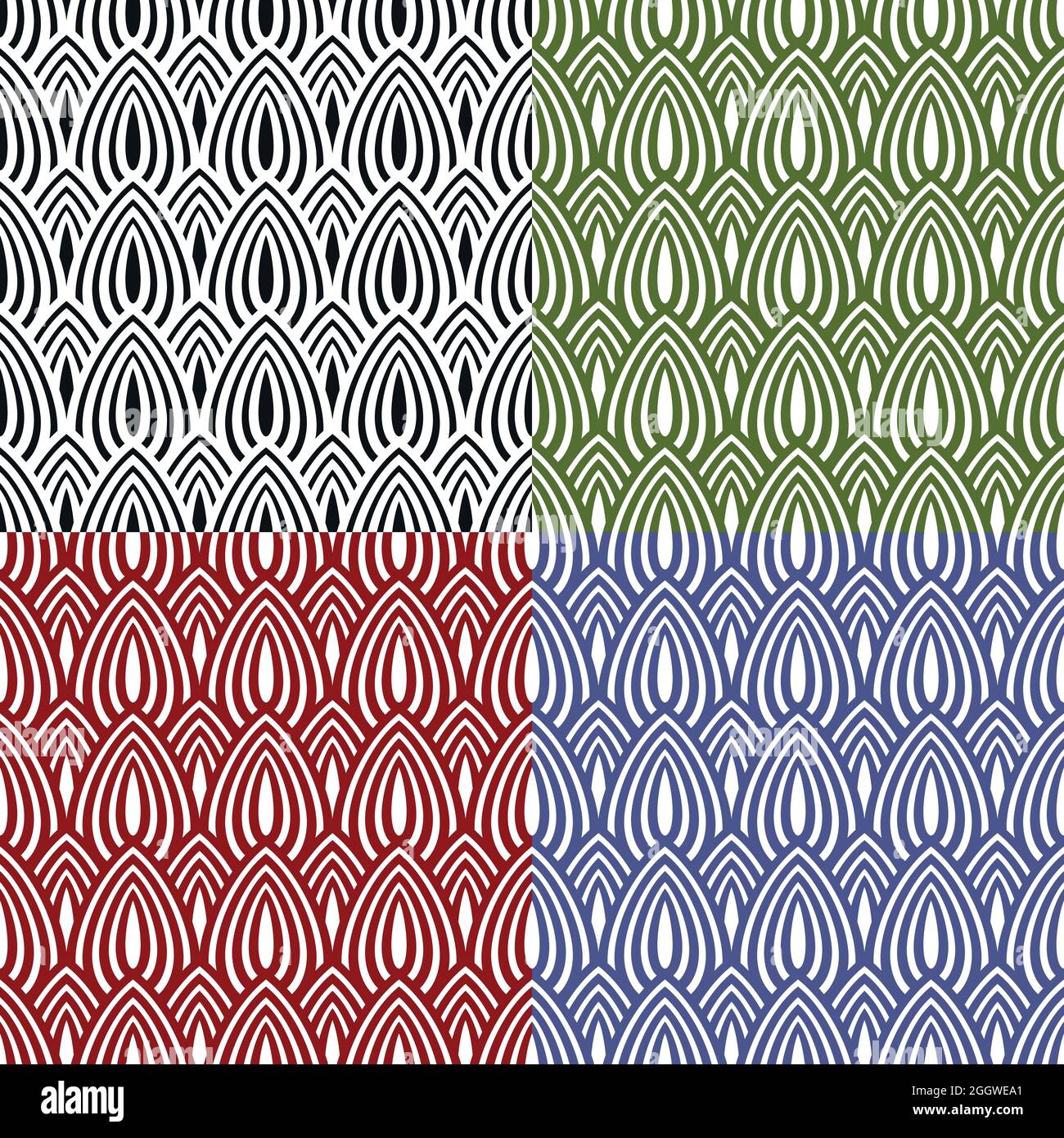 Set of abstract colored seamless patterns. Vector illustration Stock ...