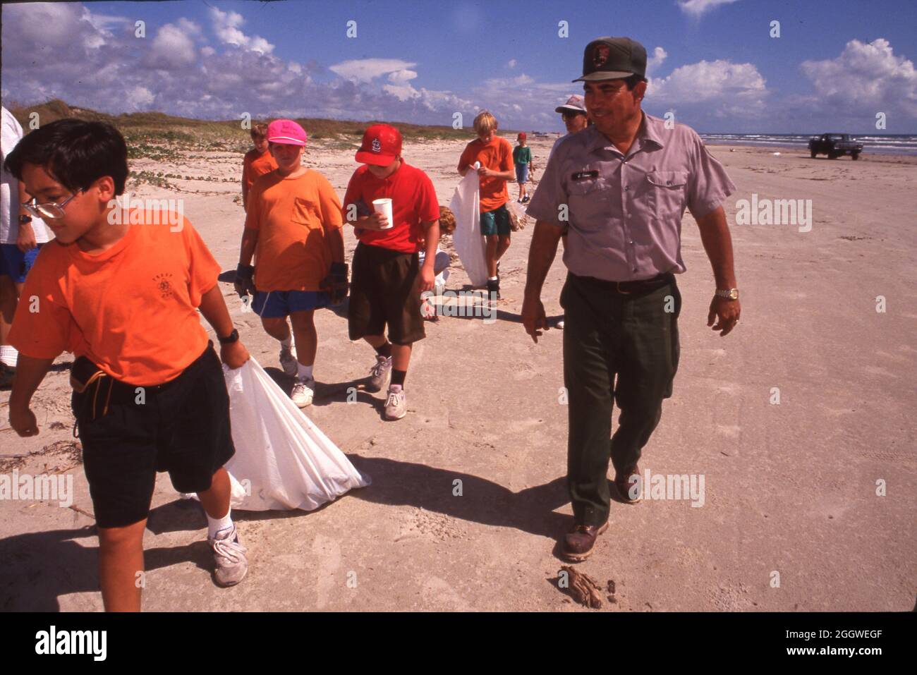 ©1998 Texas beach cleanup fall "Adopt A Beach" cleanup on Padre Island ...