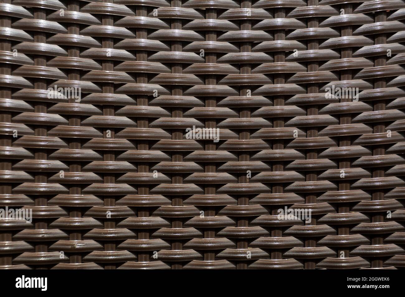 Brown synthetic rattan weave texture - Close-up of plastic weave Stock ...