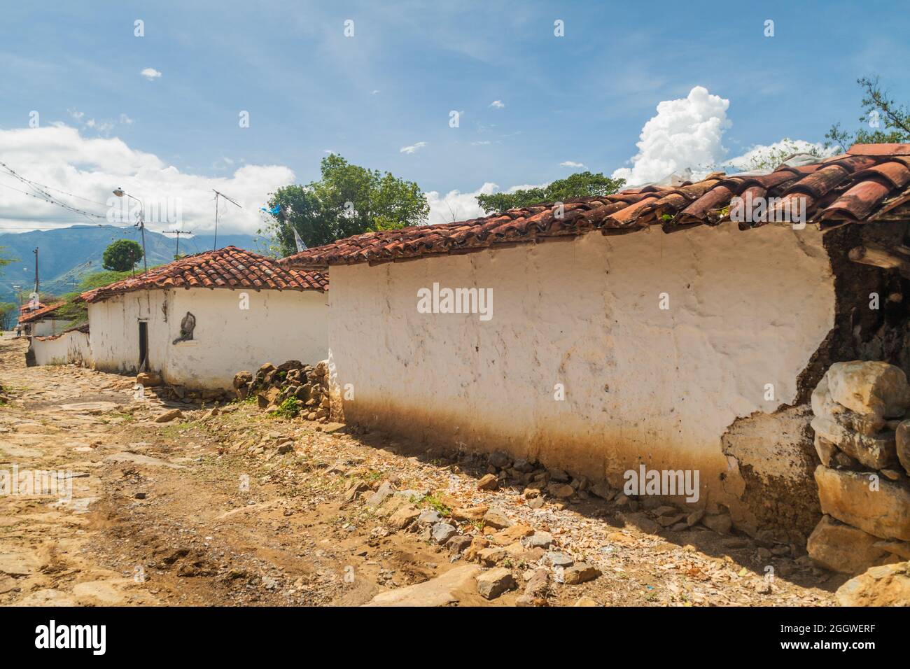 Old colonial buildings in Guane village, Colombia Stock Photo - Alamy