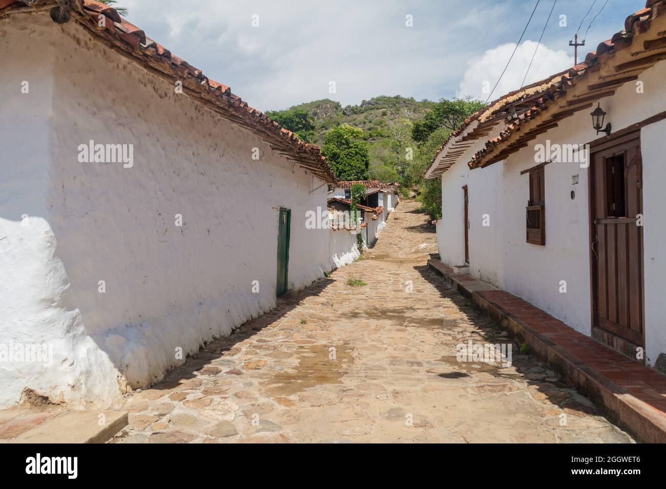 Old colonial buildings in Guane village, Colombia Stock Photo - Alamy