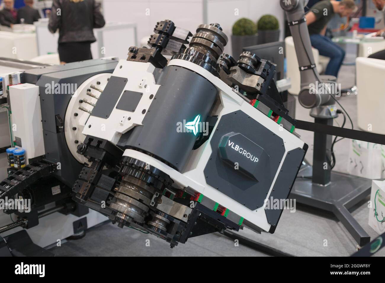 Poznan, Poland 06 Aug 2021: HIGH TECH EXPO. VLB-GROUP. Fully Electric ...