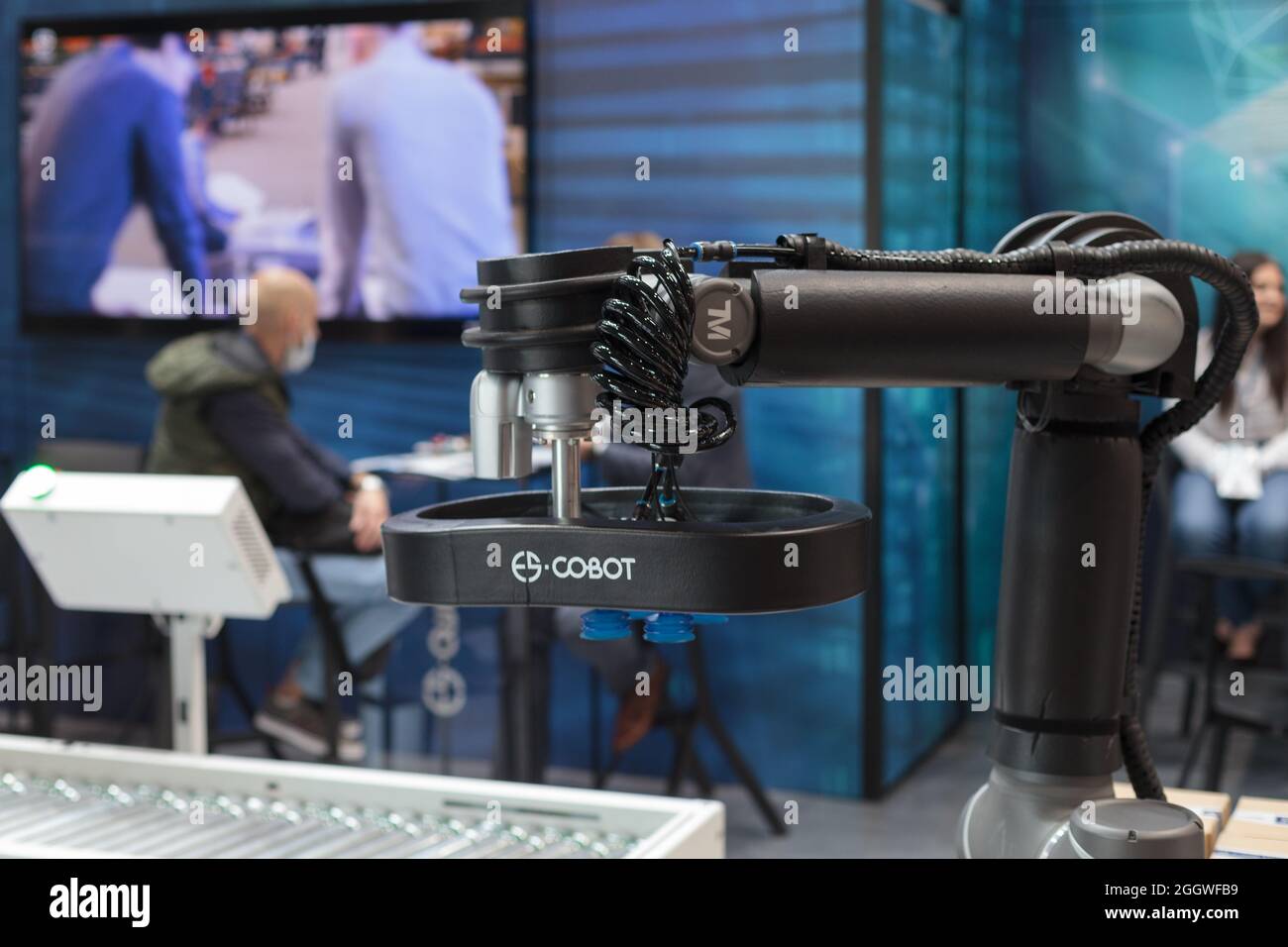 Poznan, Poland 06 Aug 2021: ITM Industry Europe. Robot arm in ...