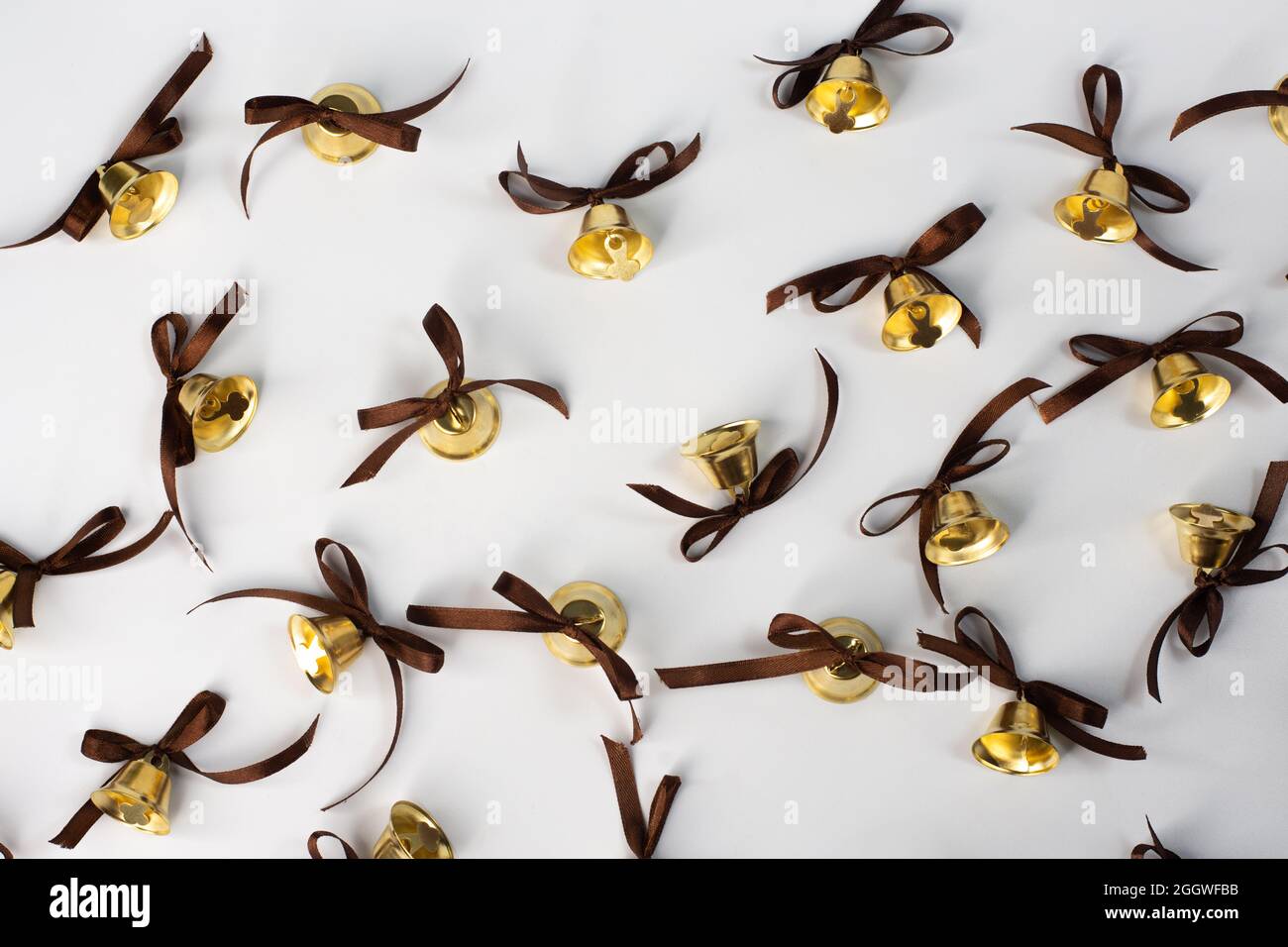Layout background of bells with ribbon bows Stock Photo - Alamy