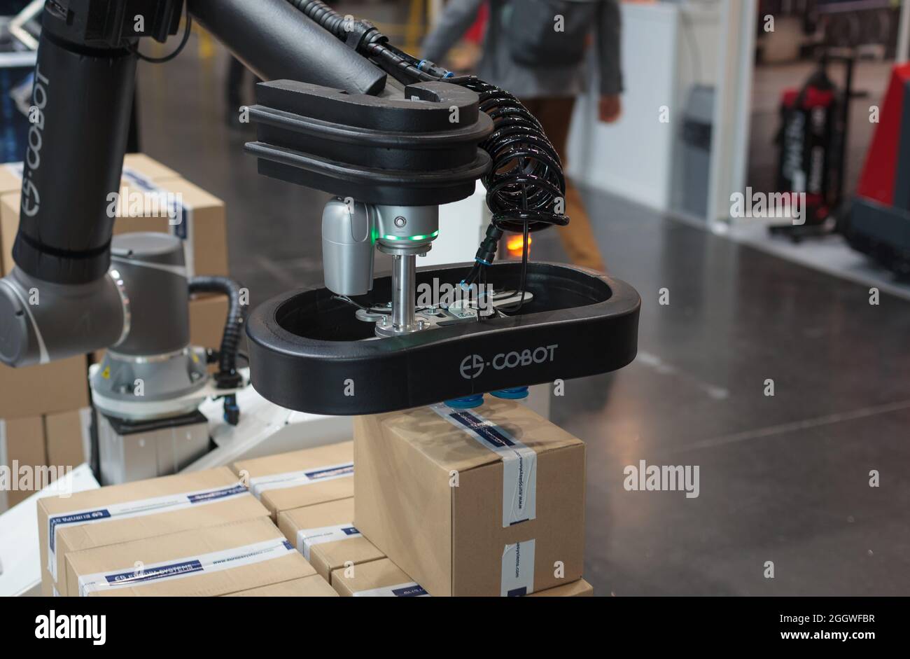 Poznan, Poland 06 Aug 2021: ITM Industry Europe. Robot arm in ...