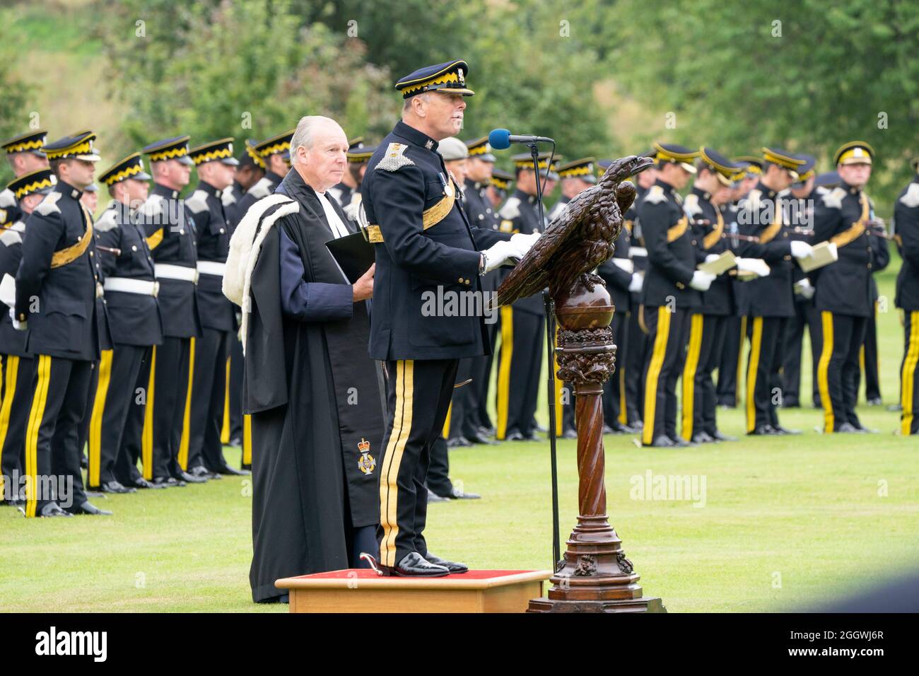 Brigadier David Allfrey during a service in the garden of the Palace of ...
