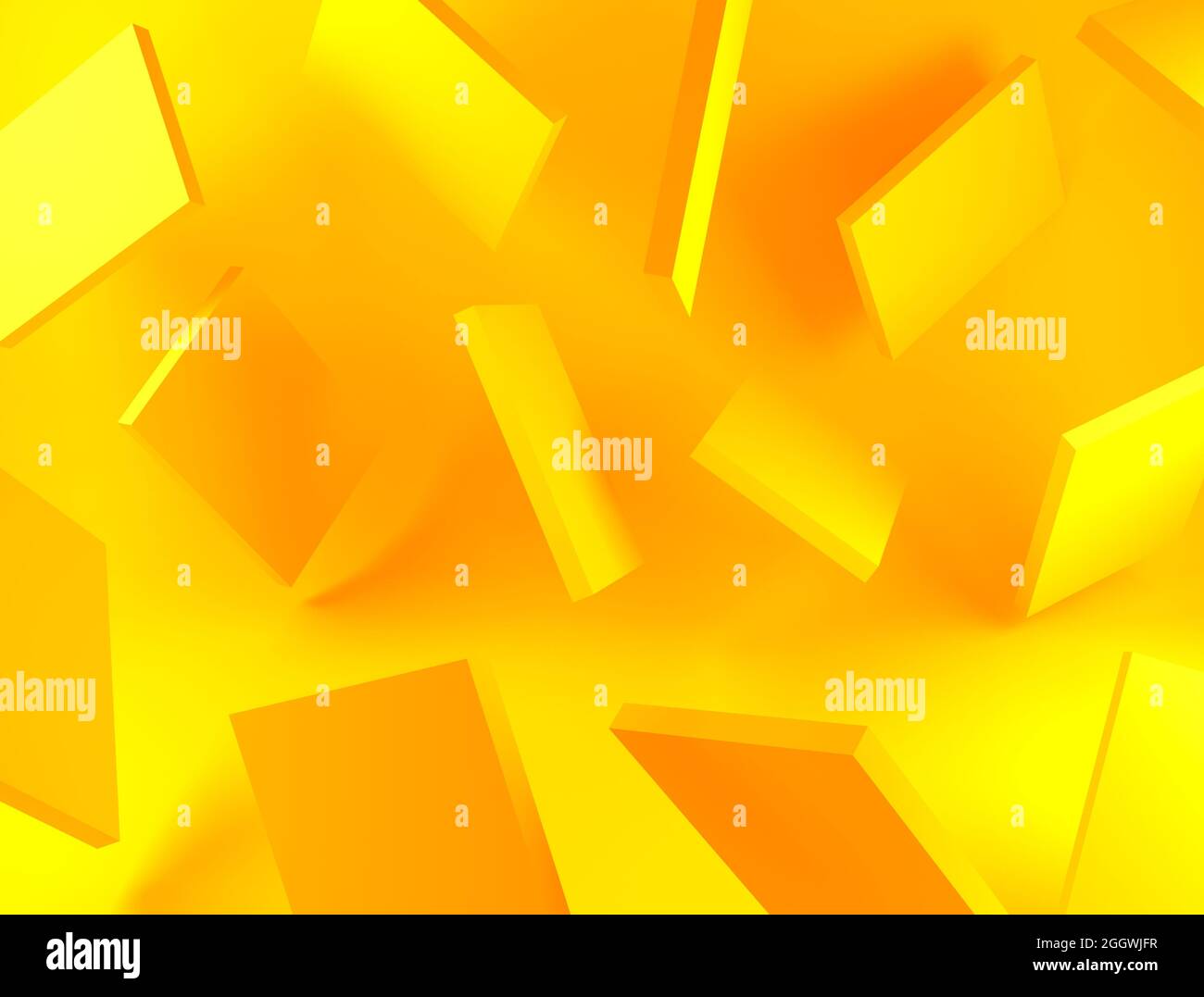 Yellow background of geometric shapes. Minimalistic style. 3D rendering ...