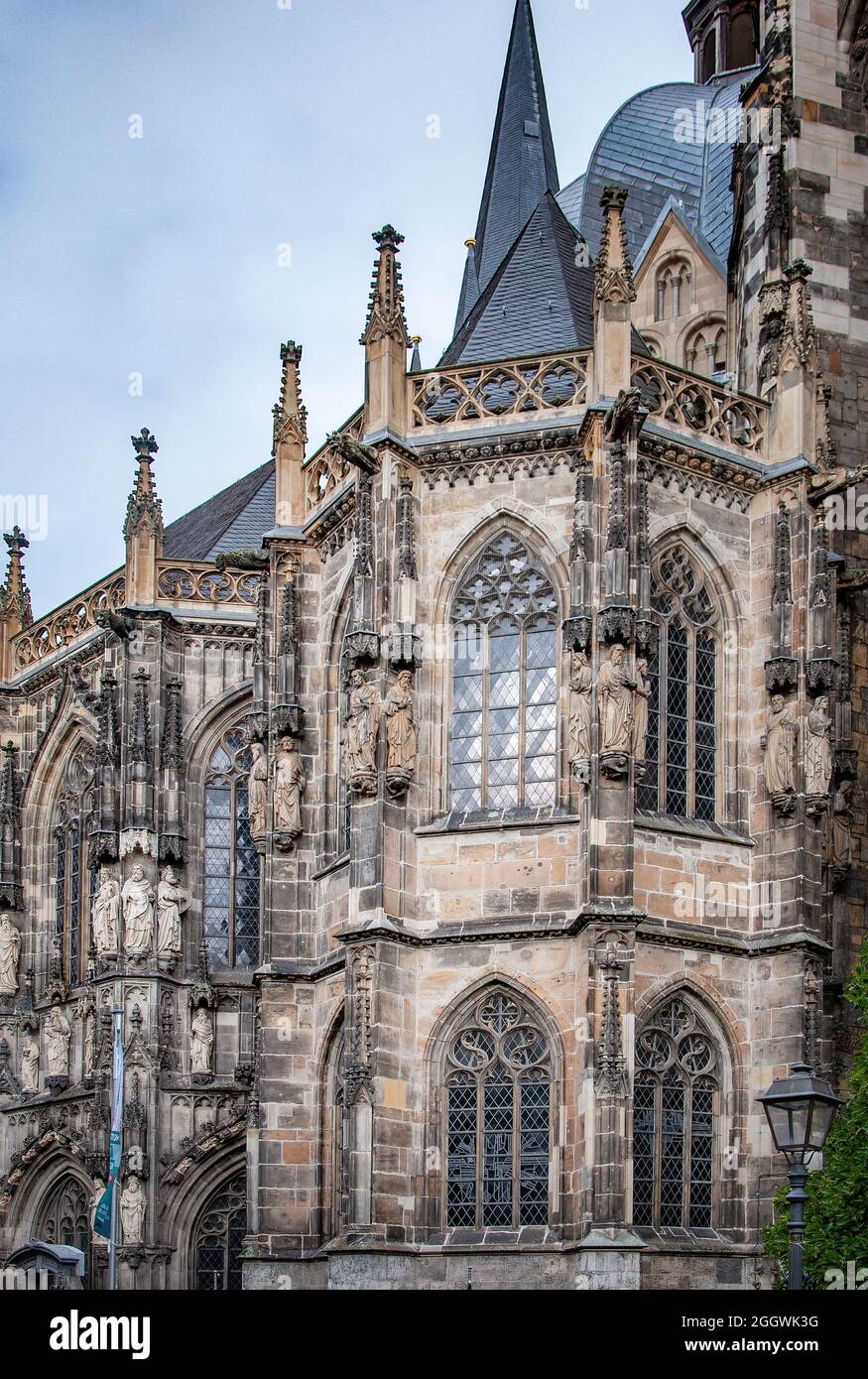 AACHEN, GERMANY. OCTOBER 04, 2020. Aachen cathedral. Statues of a ...