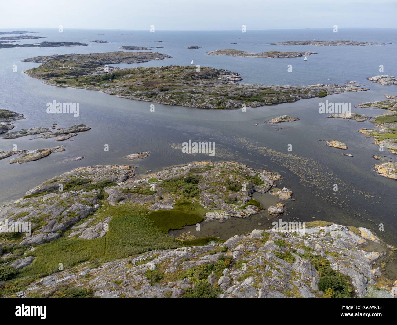 Aerial view of archipelago with cliffs and sea Stock Photo - Alamy