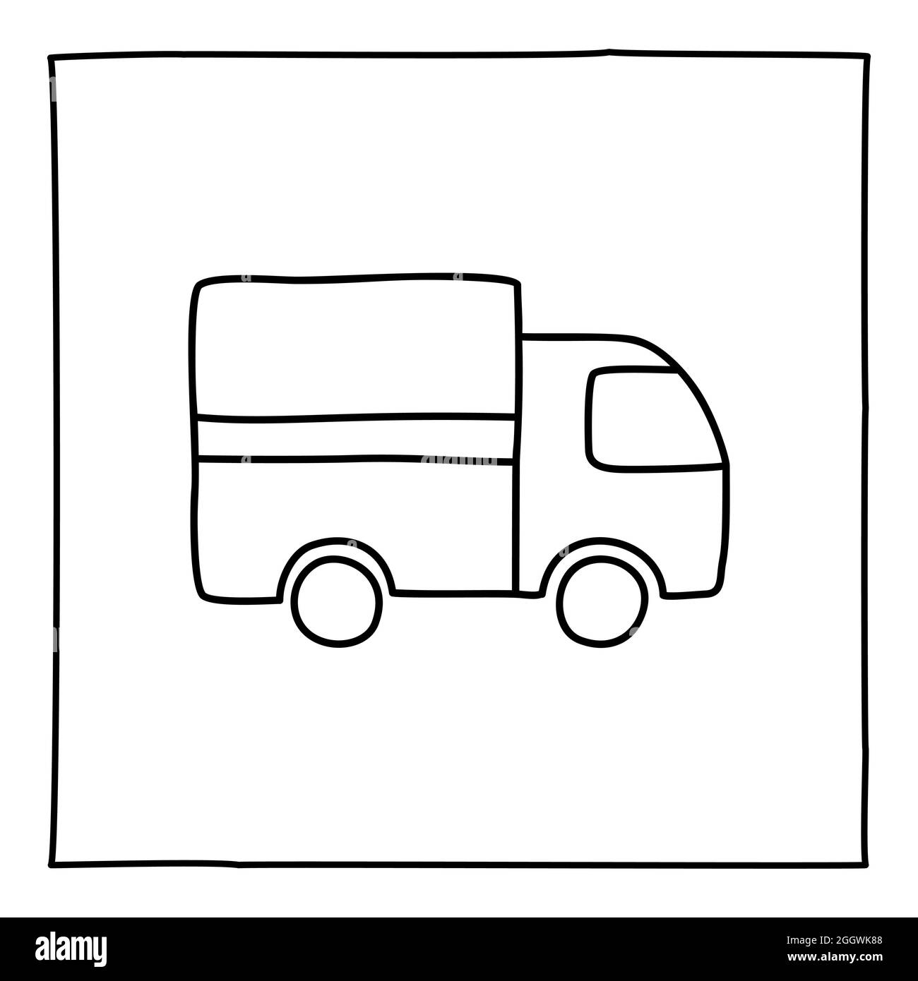 Truck icon outline style Black and White Stock Photos & Images - Alamy