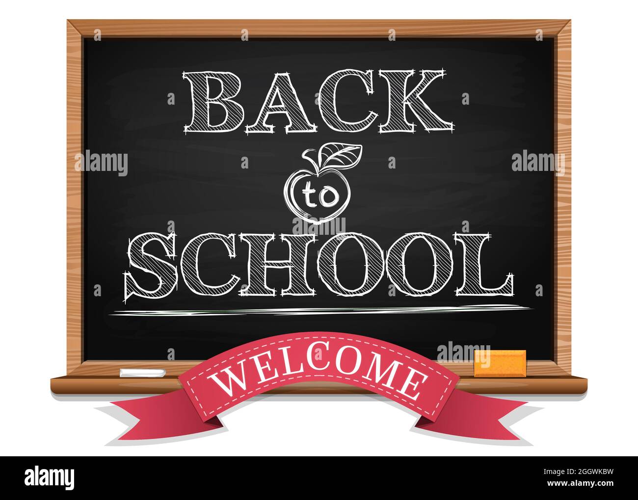 College student writing on blackboard Stock Vector Images - Alamy