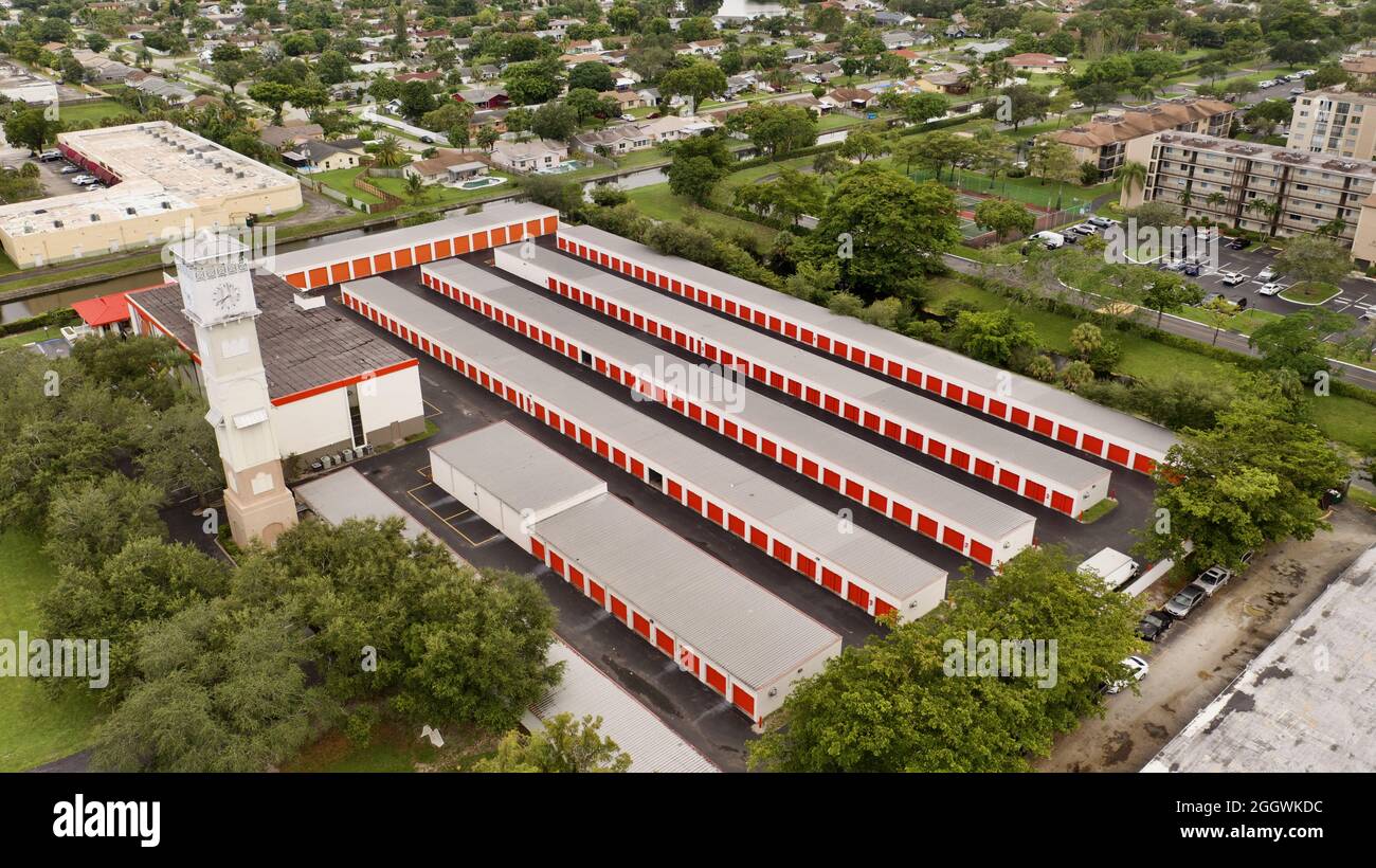 Aerial shot of a huge modern buildings complex in Florida Stock Photo ...