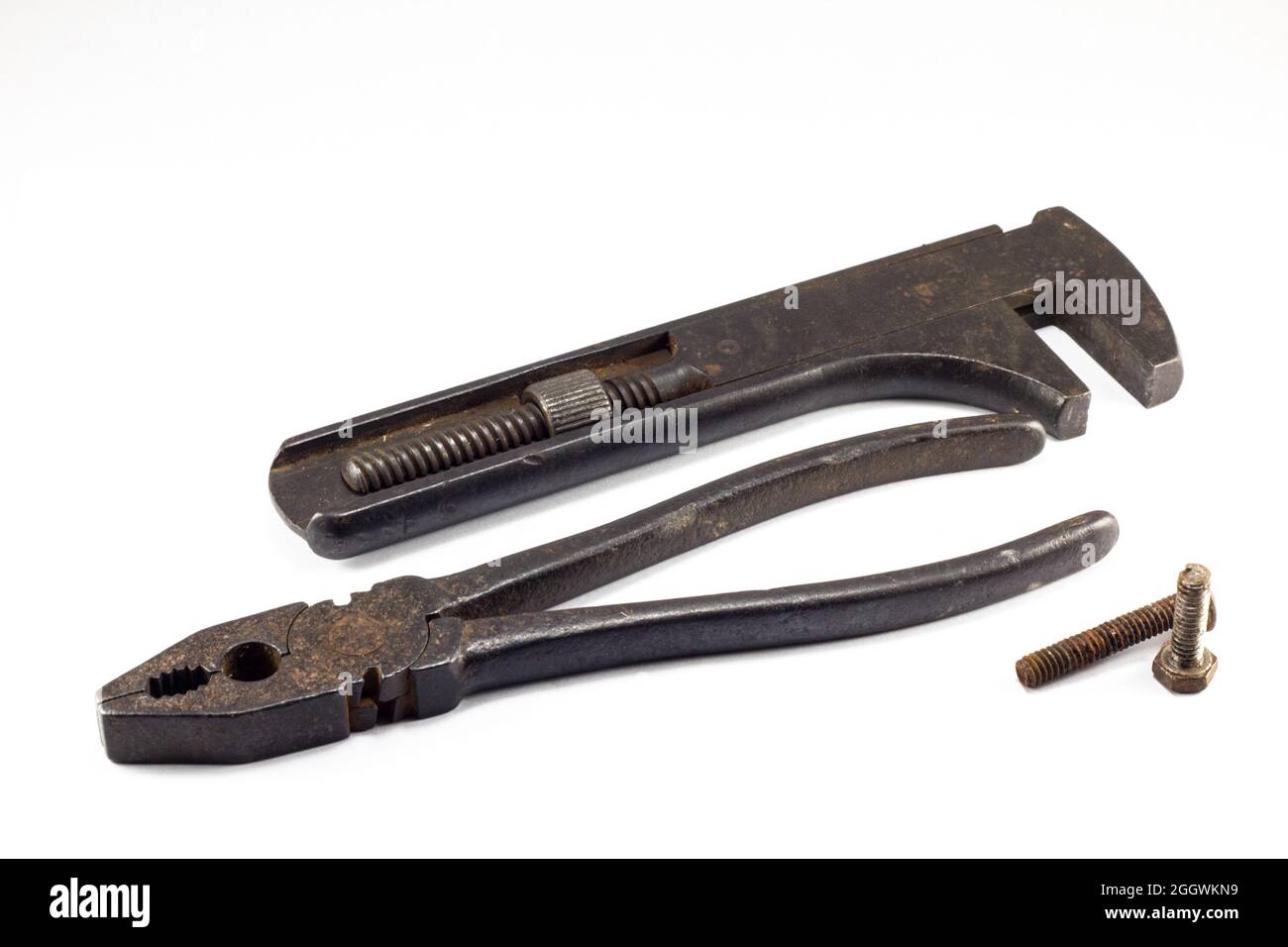 hand tool and hardware tool for DIY, building, construction on white ...