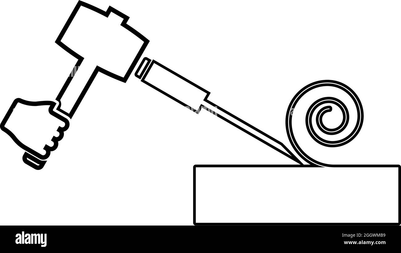 Wood hammer with chisel using treatment surface shavings use arm ...